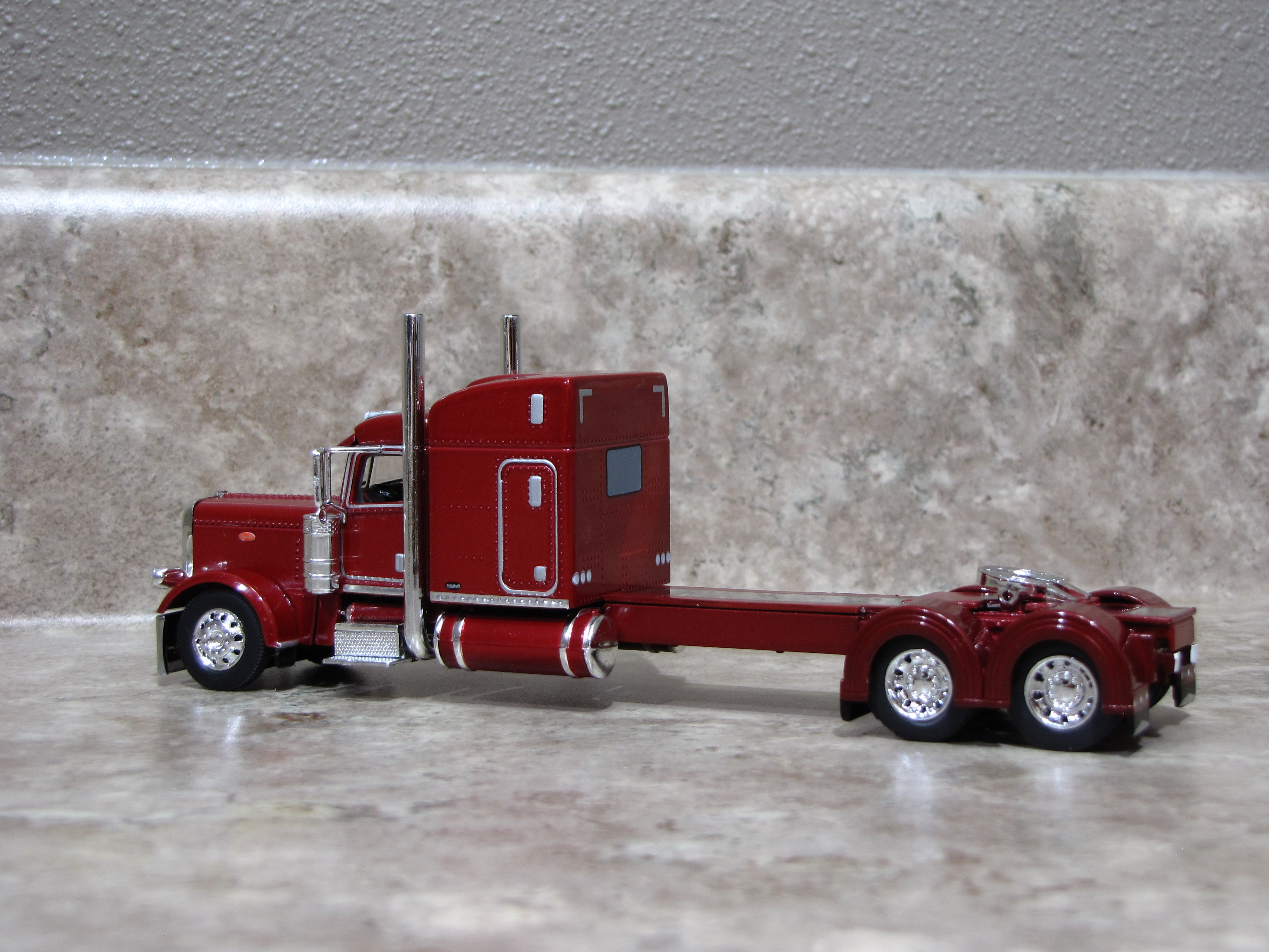 CAB 1734 Maroon 389 Peterbilt Semi Truck – JW Toy Trucks