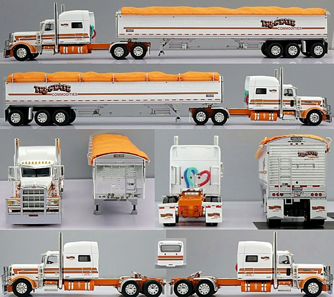 #60-2024 Tri State Commodities Peterbilt w/ Grain Trailer – JW Toy Trucks